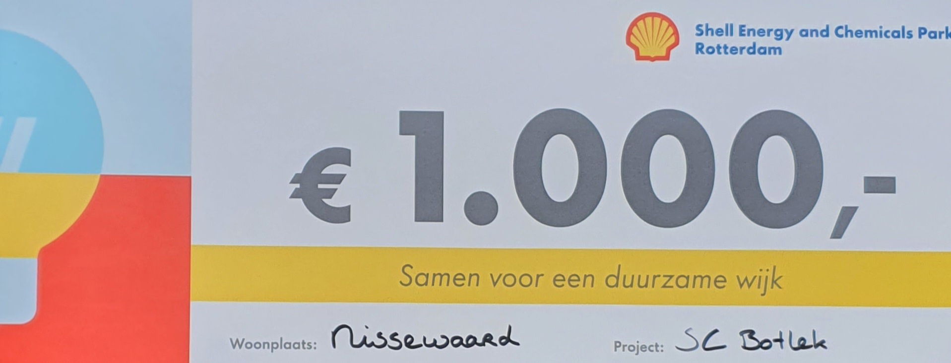 Verduurzamingsbijdrage Shell voor SC Botlek | SC Botlek